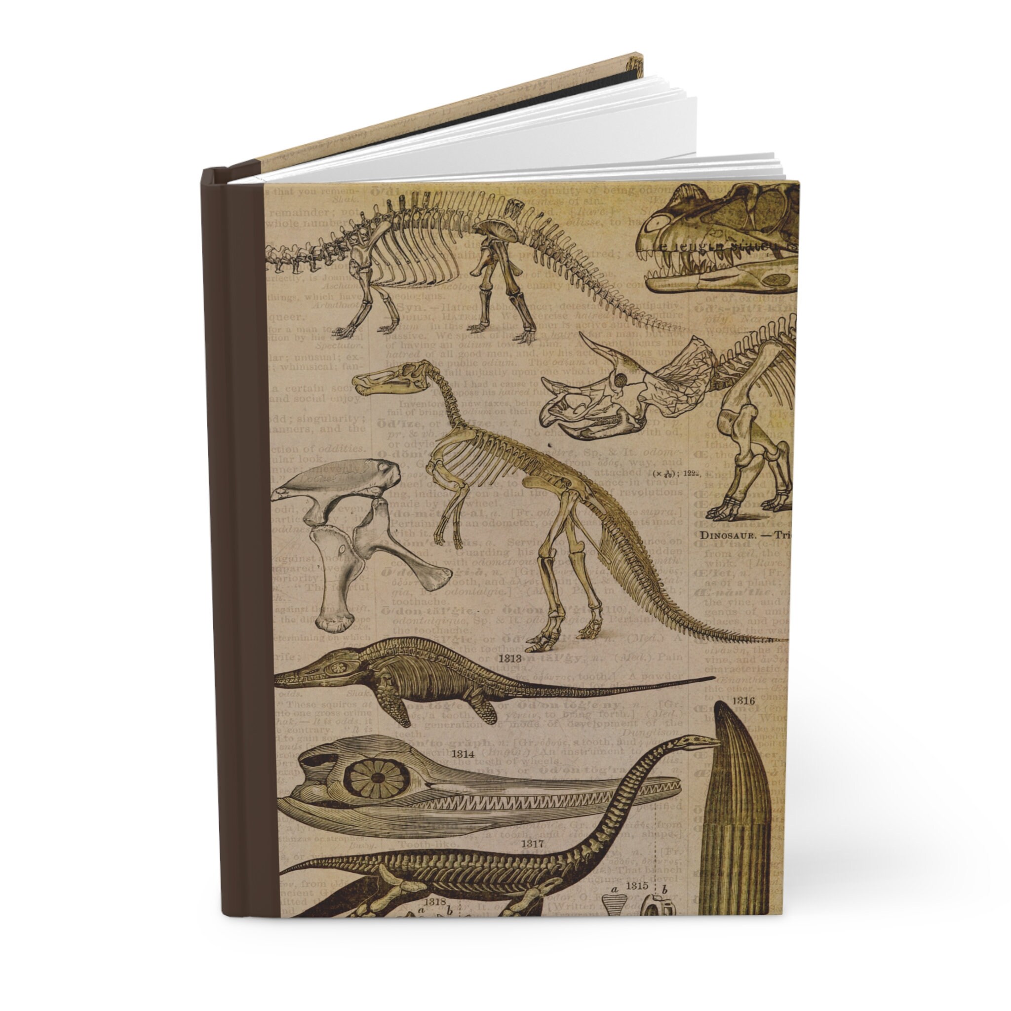 Dinosaur Hardcover Notebook Journal. Vintage Paleontology Dinosaur ...