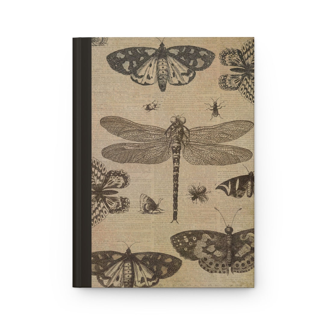 Dragonflies & Moths Notebook. Insect and Winged-themed Hardcover ...