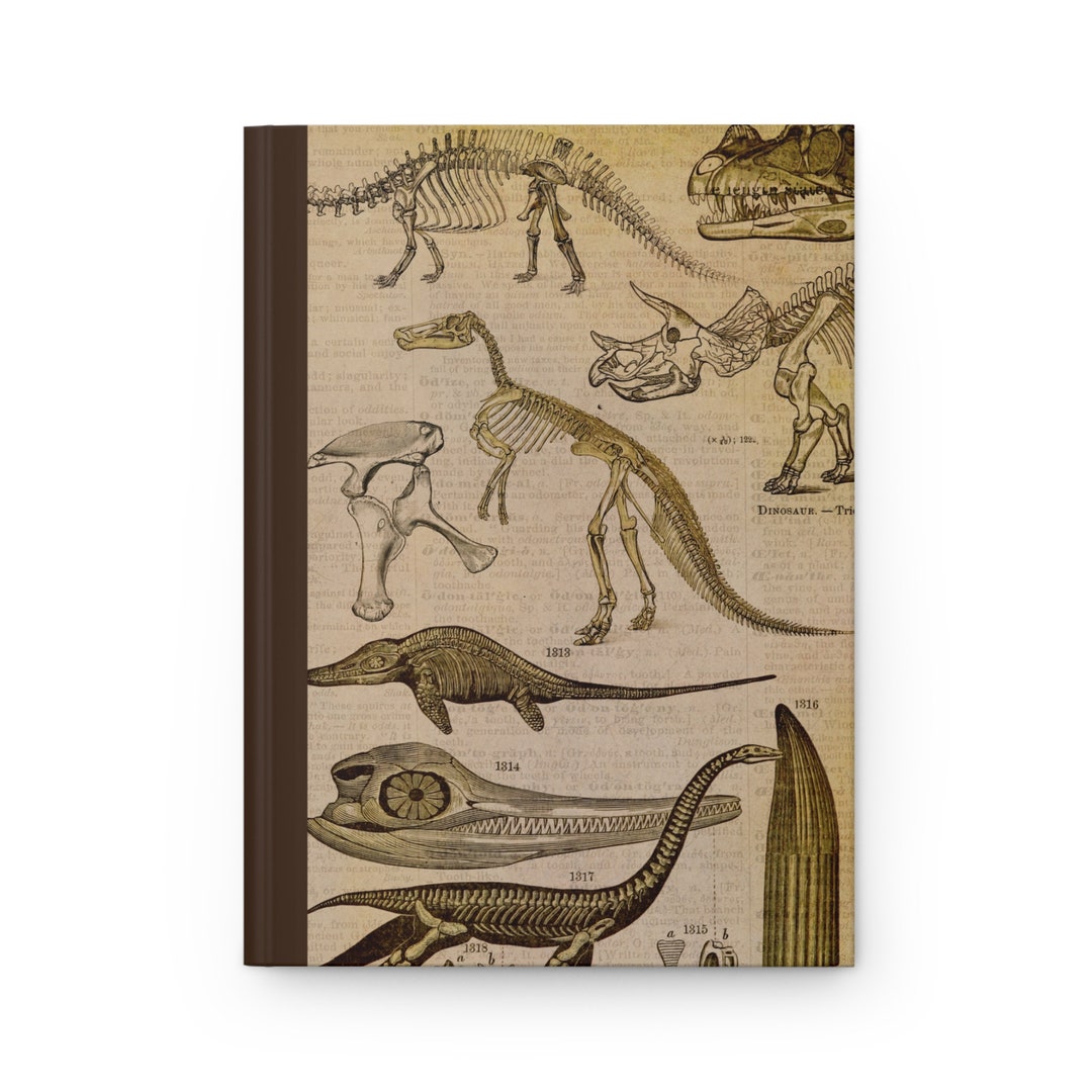 Dinosaur Hardcover Notebook Journal. Vintage Paleontology Dinosaur ...