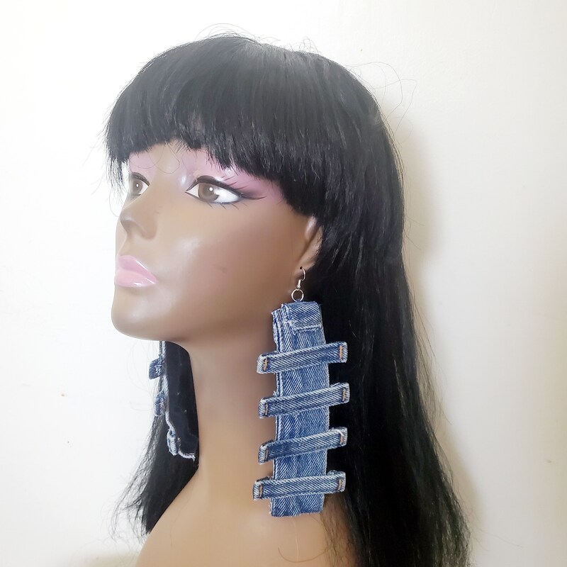 Denim Earrings - Etsy
