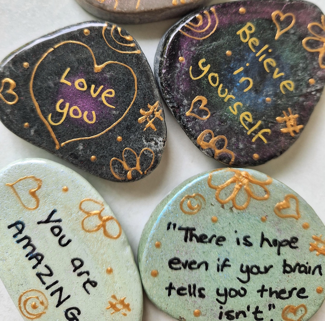 Inspirational Quotes on Stones, Hand Painted Message Rocks ...