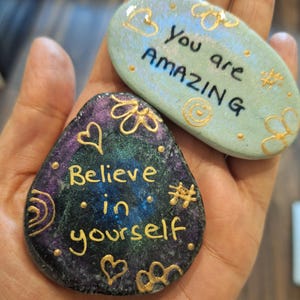 Inspirational Quotes on Stones, Hand Painted Message Rocks ...