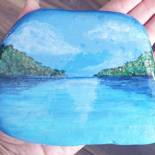 Painted Beach Stone - Etsy