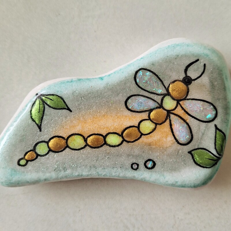 Dragonfly Painted Rock - Etsy