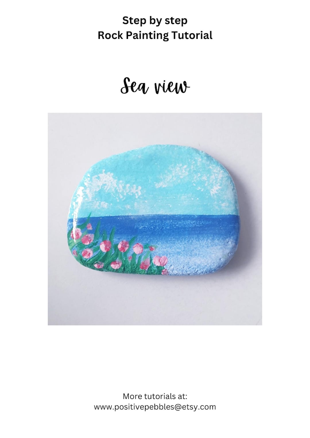DIY Rock Painting Tutorial: How to Paint Serene Seascape, Ocean Waves ...
