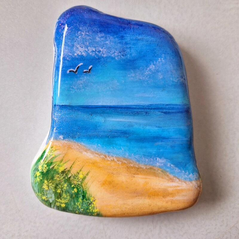 Ocean Painted Rock - Etsy
