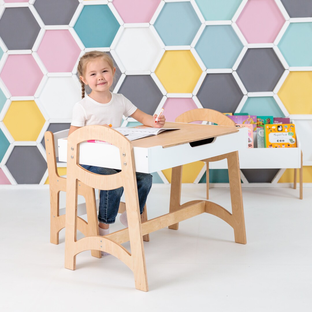 Wood Table, Kids Table and Chairs, Sensory Table, Building Bricks Table ...