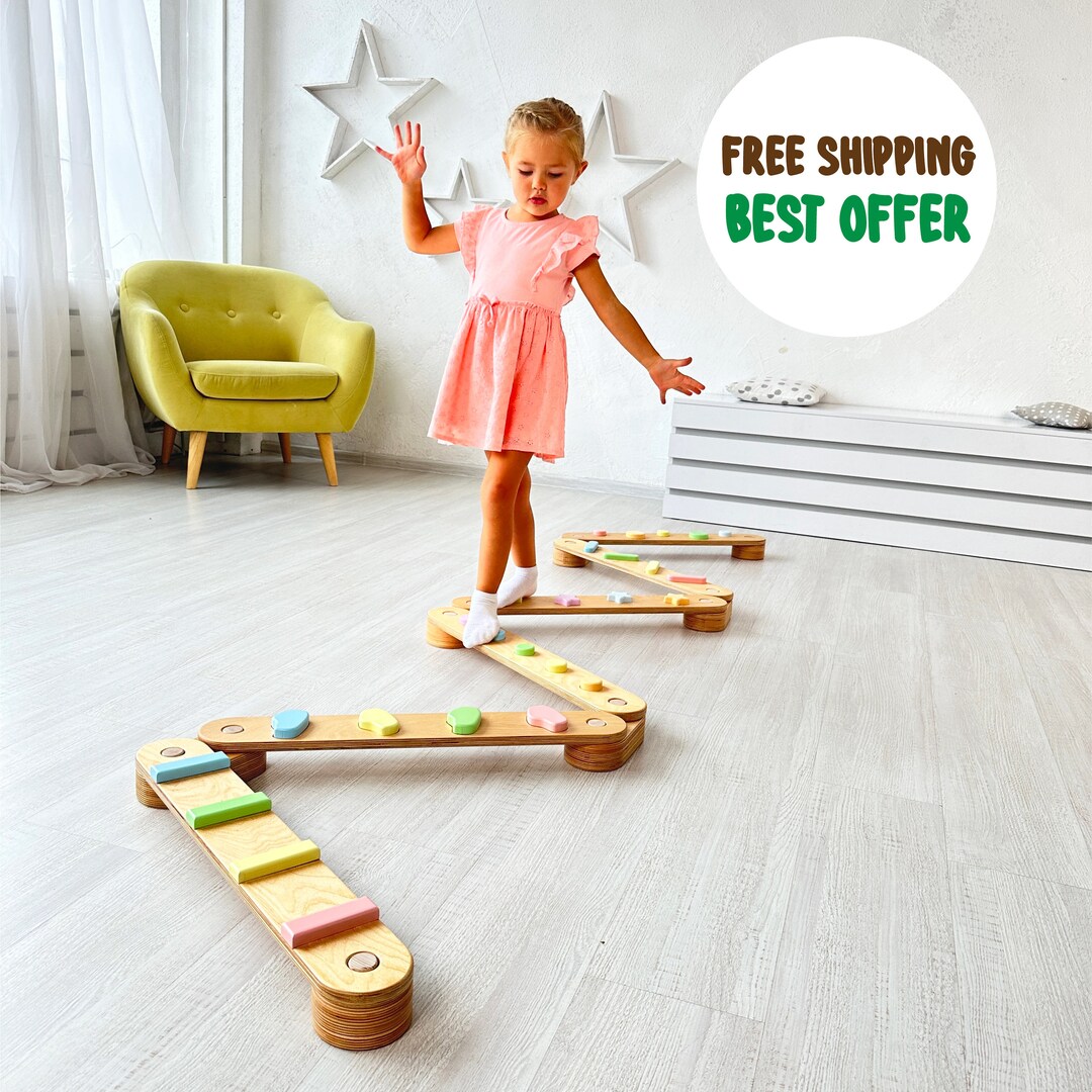 Wooden Balance Beam, Montessori Balance, Stepping Stones for Kids ...