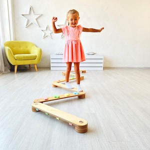 Wooden Balance Beam, Montessori Balance, Stepping Stones for Kids ...