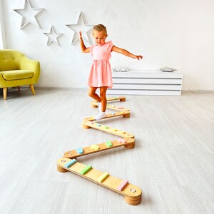 Wooden Balance Beam, Montessori Balance, Stepping Stones for Kids ...