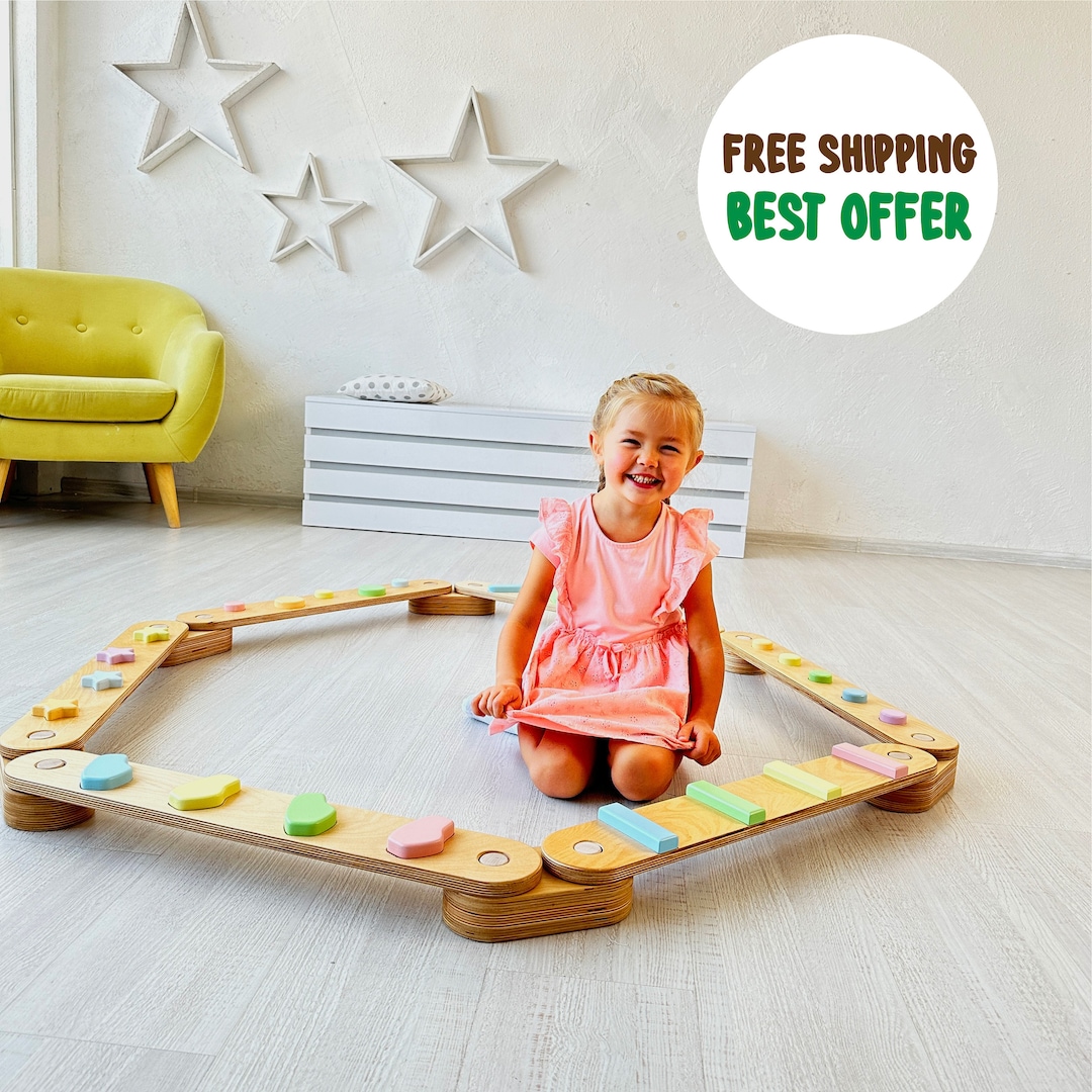Kids Balance Beam, Montessori Balance, Stepping Stones for Kids, Double ...