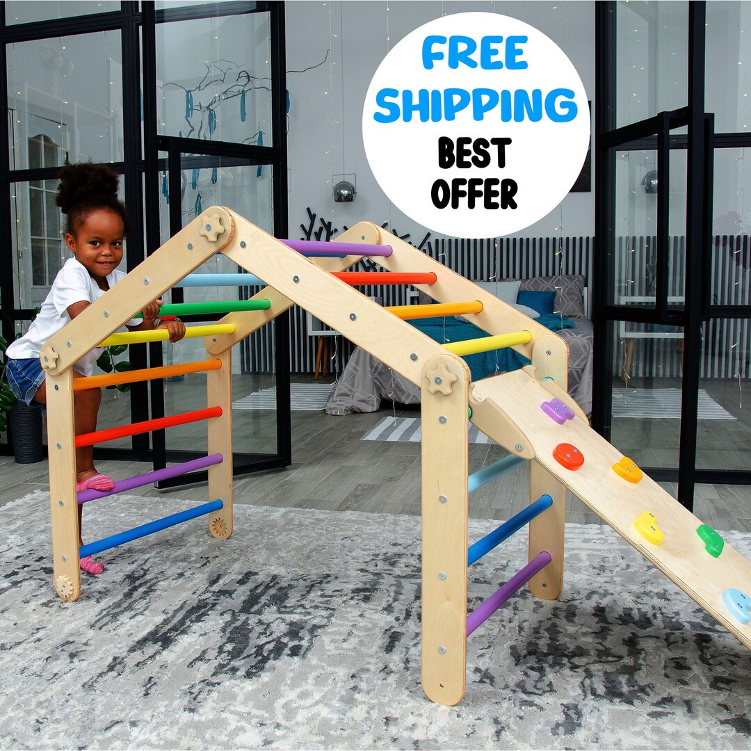 Foldable Climbing Triangle, Climbing Arch With Climbing Ramp, Set of 3 ...