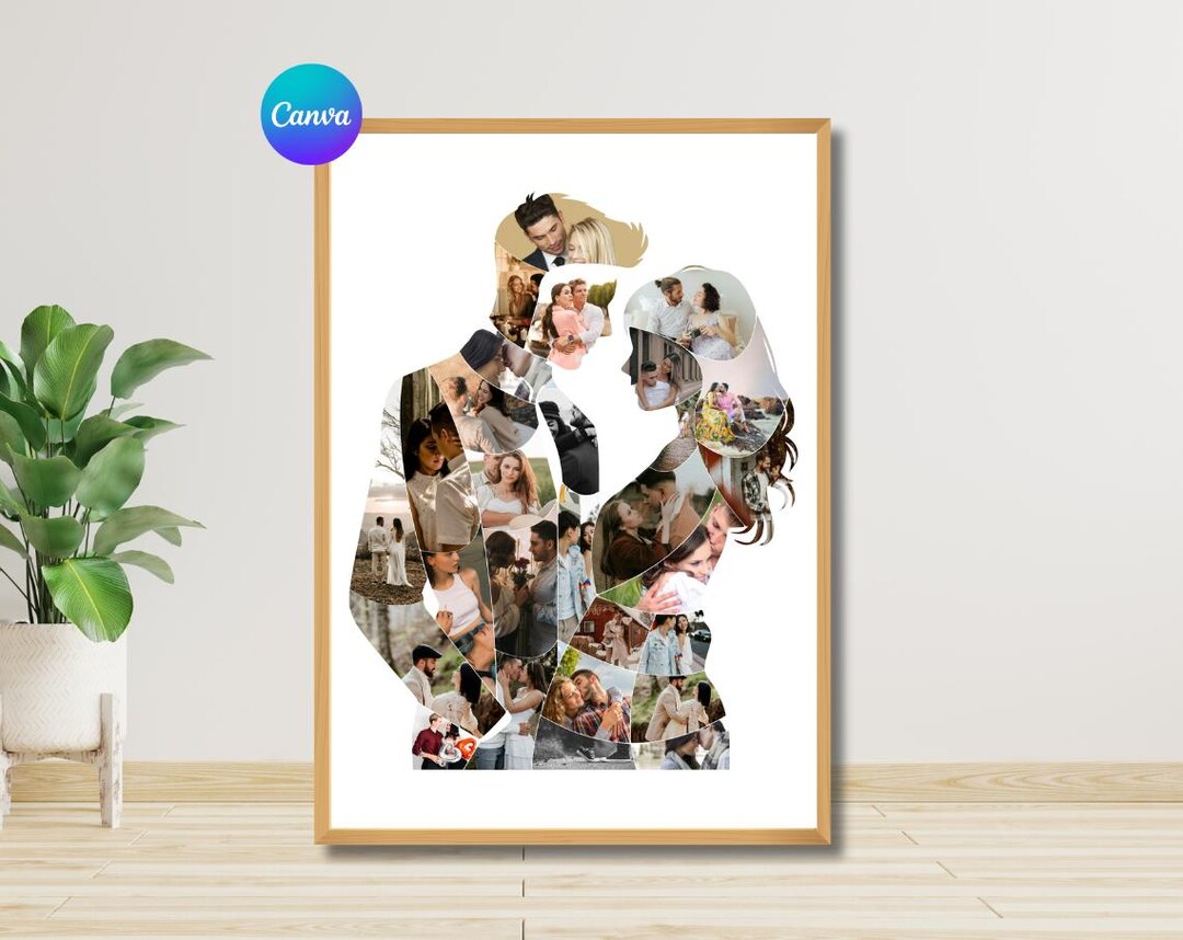 Printable Couple Photo Collage Template Valentine's Day Photo Collage ...