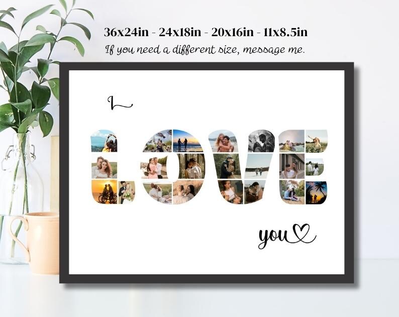 Printable Love Photo Collage Template Valentine's Day Photo Collage ...