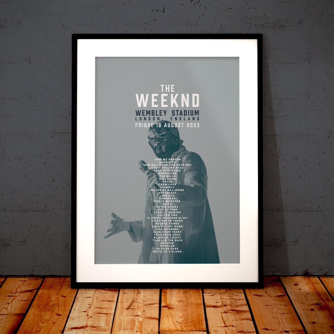 The Weeknd Inspired Set List Commemorative Posters Illustration Print ...