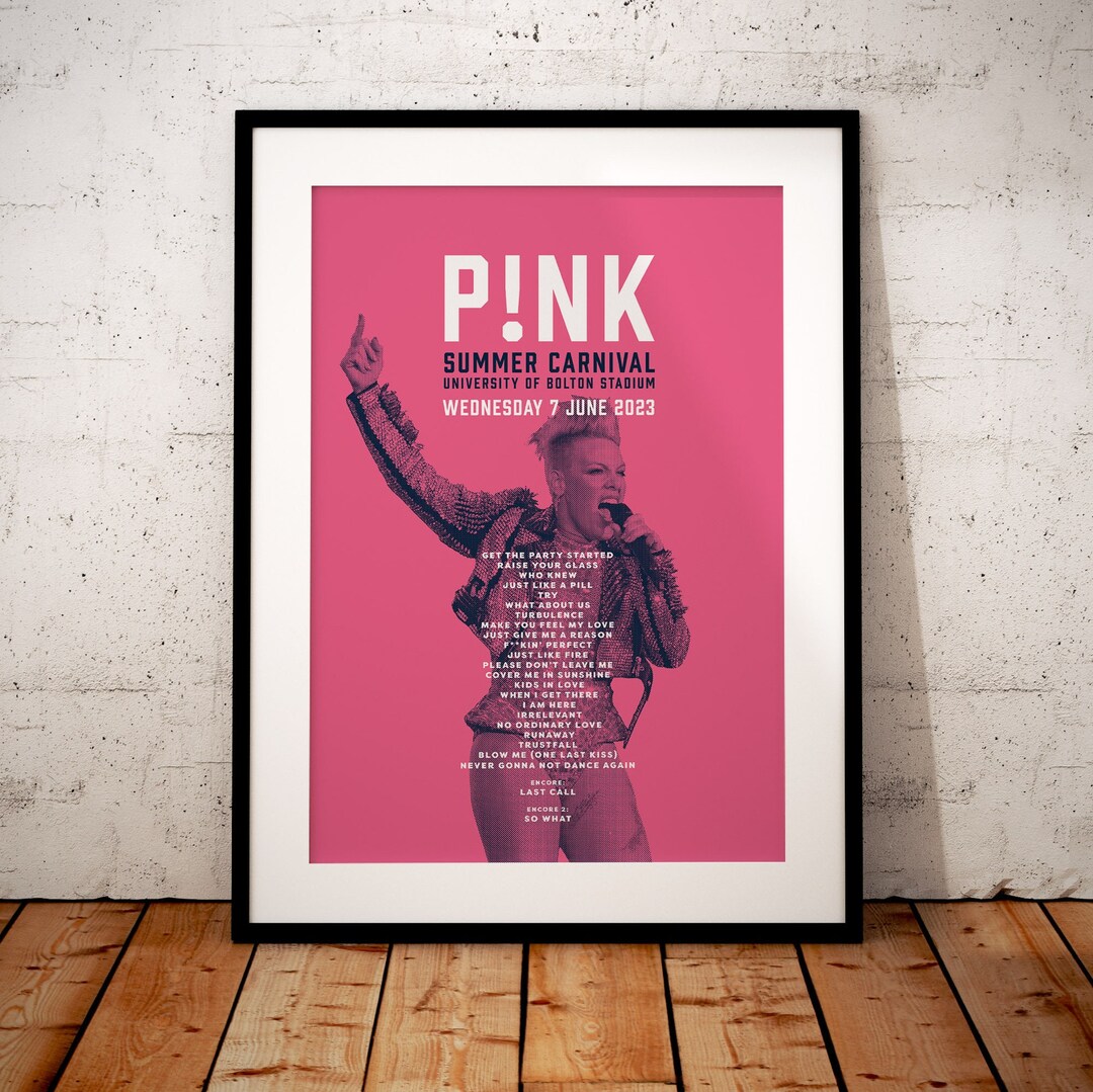Pink Inspired Setlist Illustrations Print Unframed Posters Wallart ...