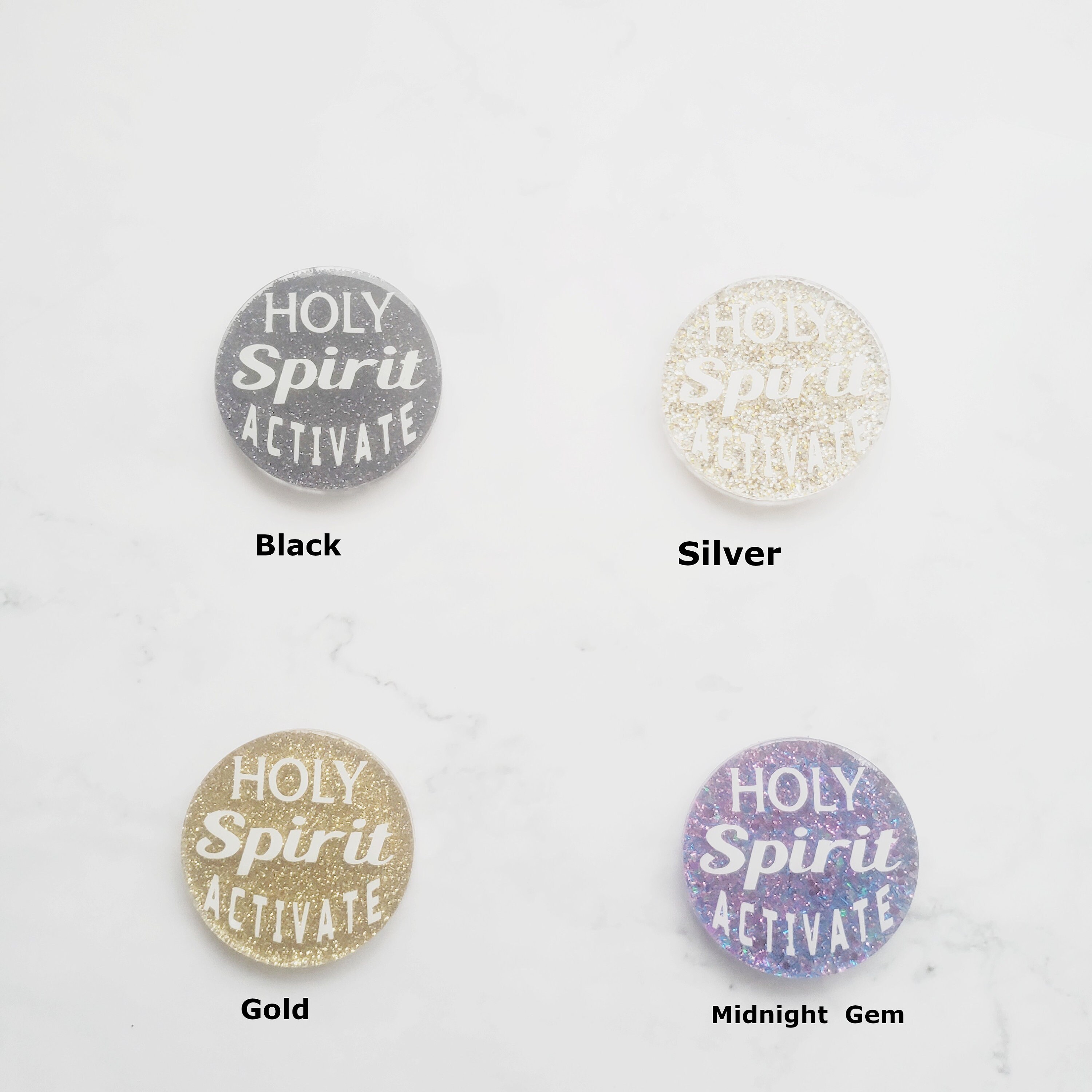 Holy Spirit Activate Badge Reel, Christian Nurse Glitter Name Tag ...