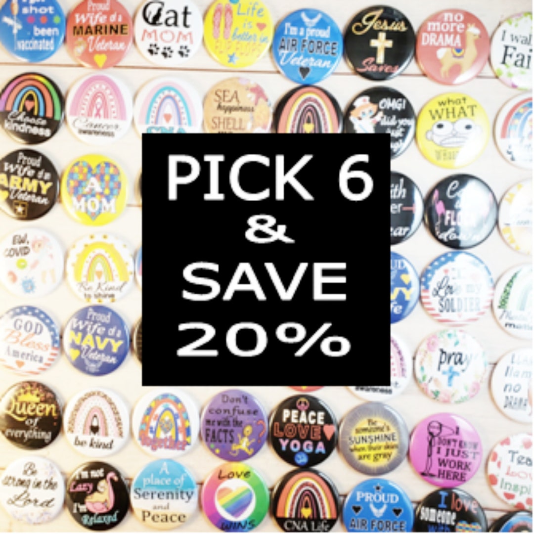 Pick 6 TOPPERS for Interchangeable Badge Reel, Swappable Toppers for ...