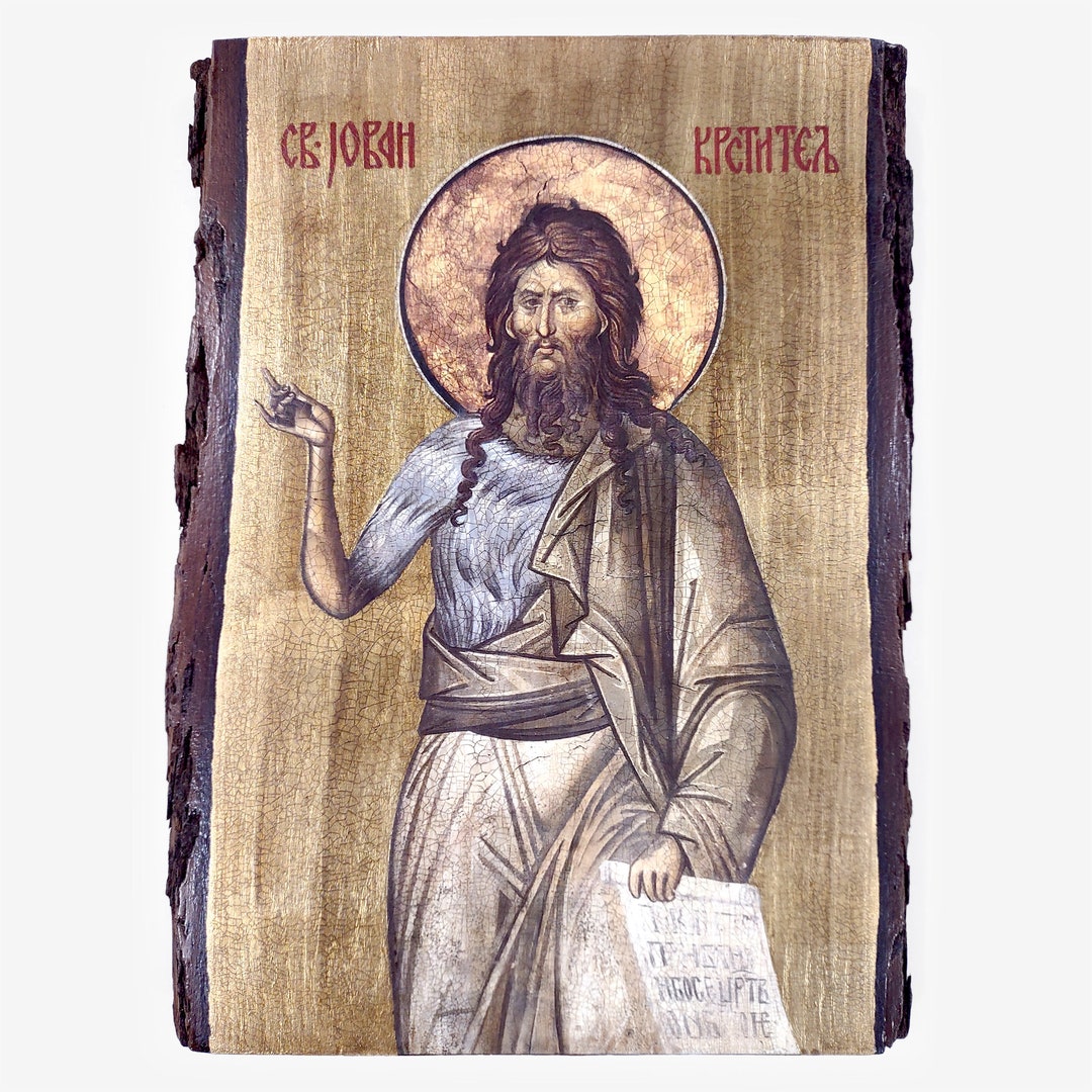 Sveti Jovan Saint John. Icon on Live Edge Wood - Etsy