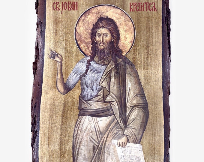 Sveti Jovan - Saint John. Icon on Live Edge Wood - Etsy