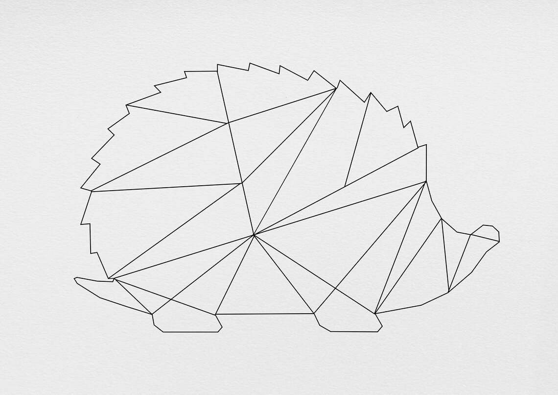 Minimalistic Hedgehog Wall Art, Digital Download, Geometric Hedgehog ...