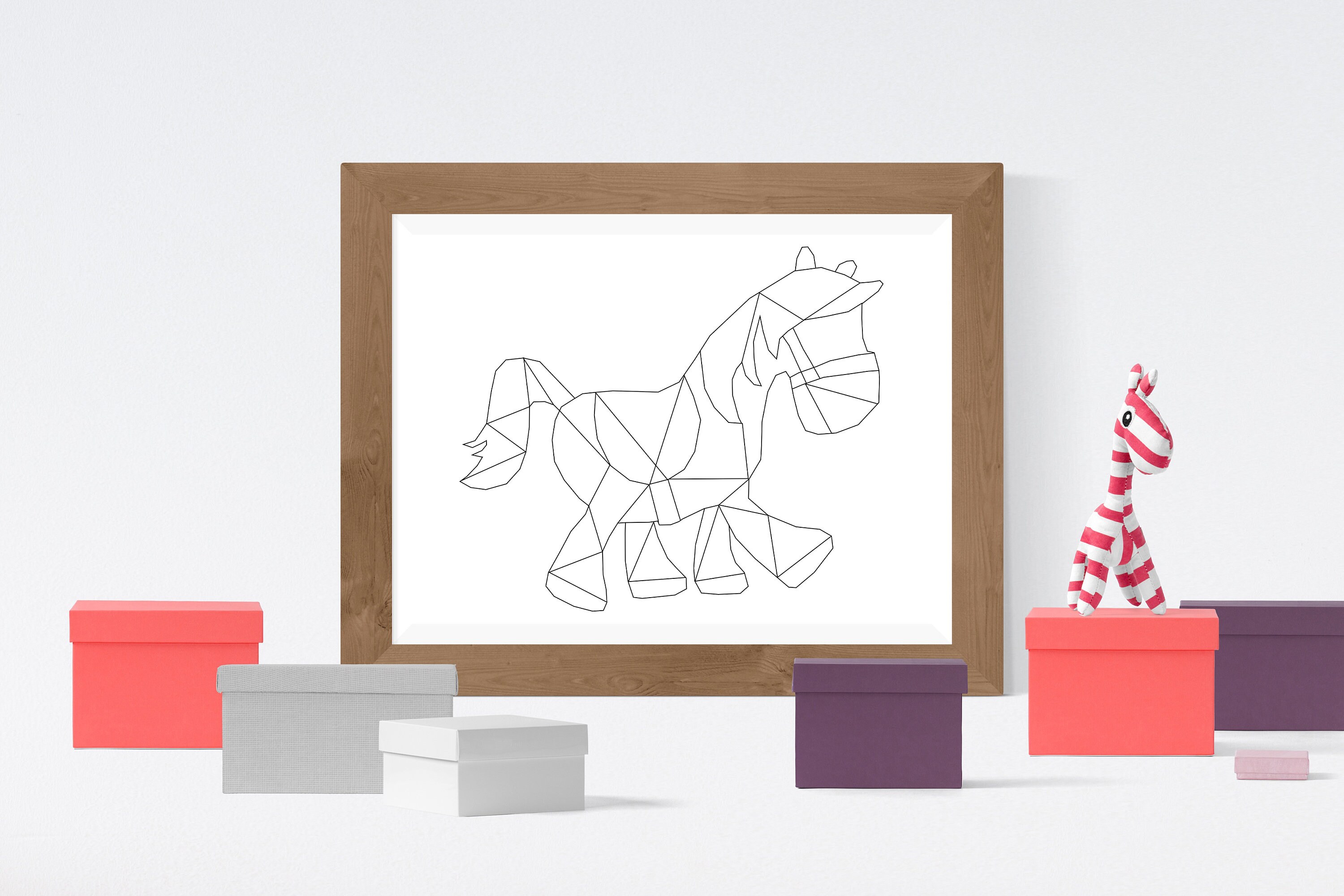 Minimalistic Pony Wall Art, Pony Printable Wall Art, Digital Download ...