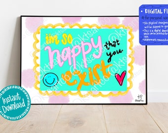 You Deserve to Be Happy, 8x8 Print, Art Print, Illustration, Wall Art ...