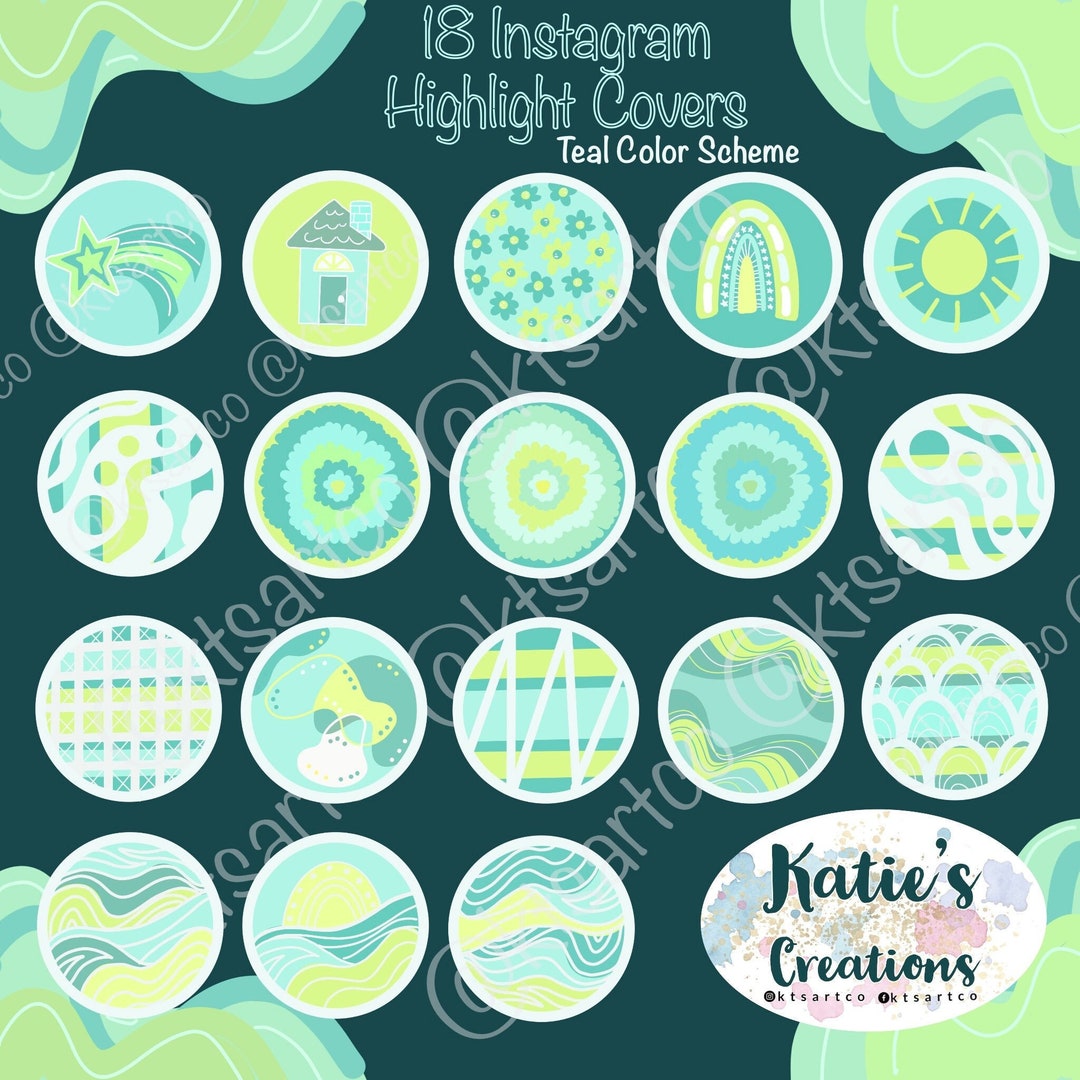 Teal Instagram Highlight Covers - Etsy