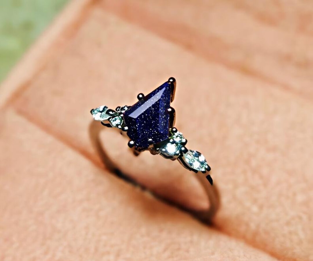 Vintage Sandstone Engagement Ring,kite Shape Sandstone Ring,galaxy ...