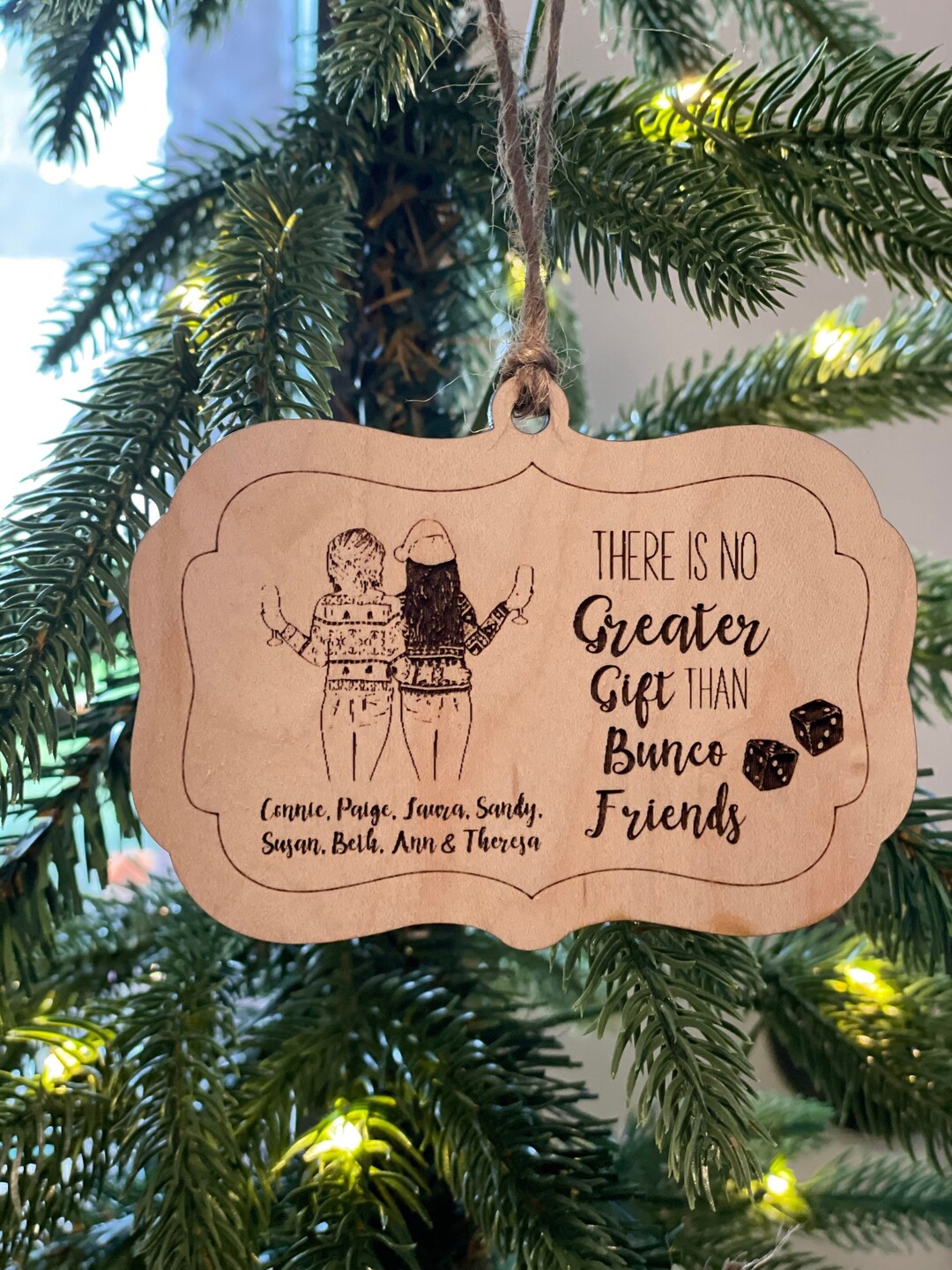 Bunco Friends Ornament on Wood Friends Gift Friendship - Etsy