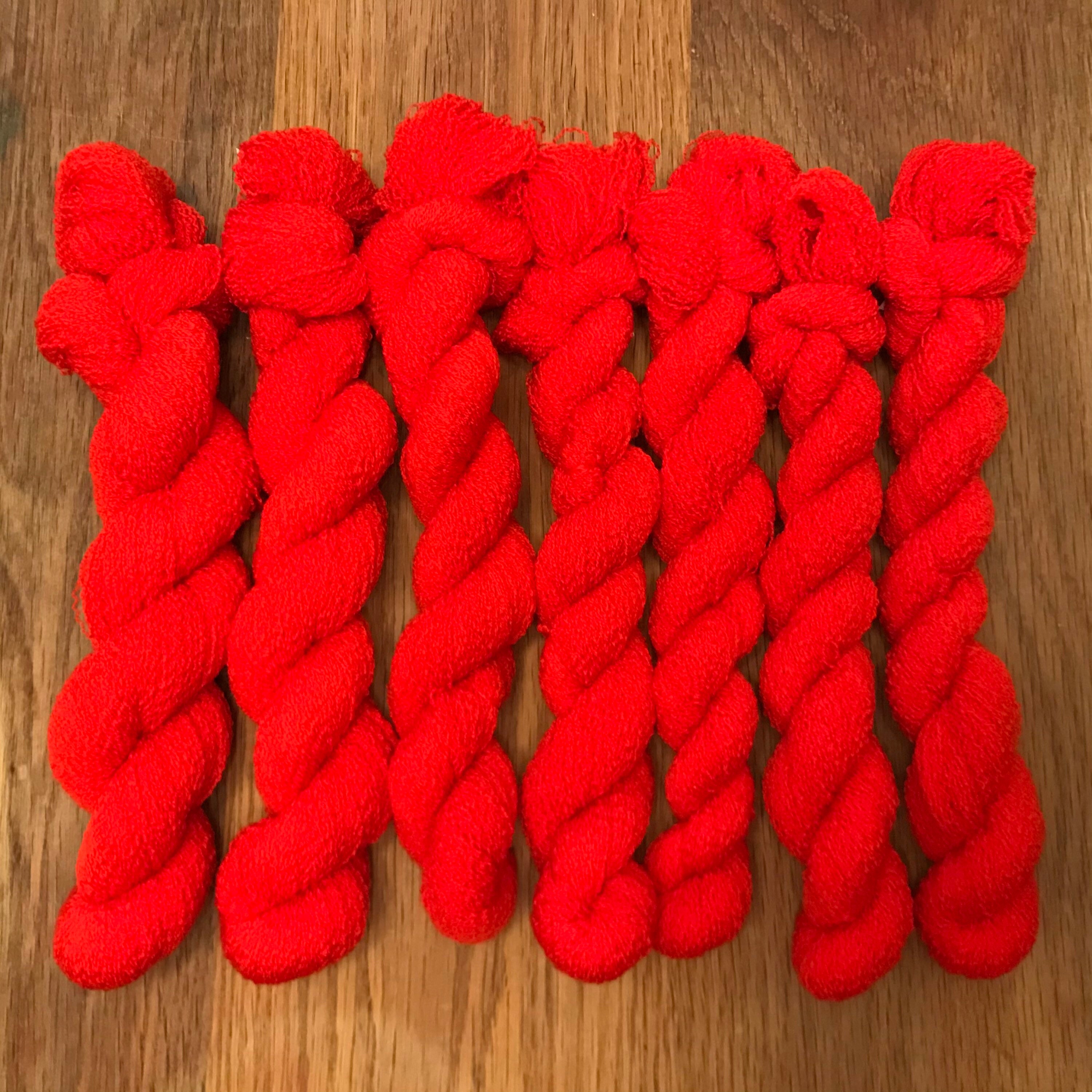 Red 100% Wool Reclaimed Recycled Yarn Lace Weight - Etsy
