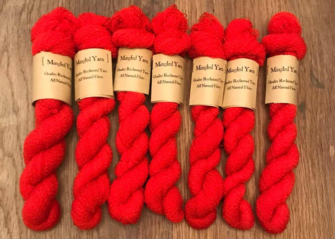 Red 100% Wool Reclaimed Recycled Yarn Lace Weight - Etsy