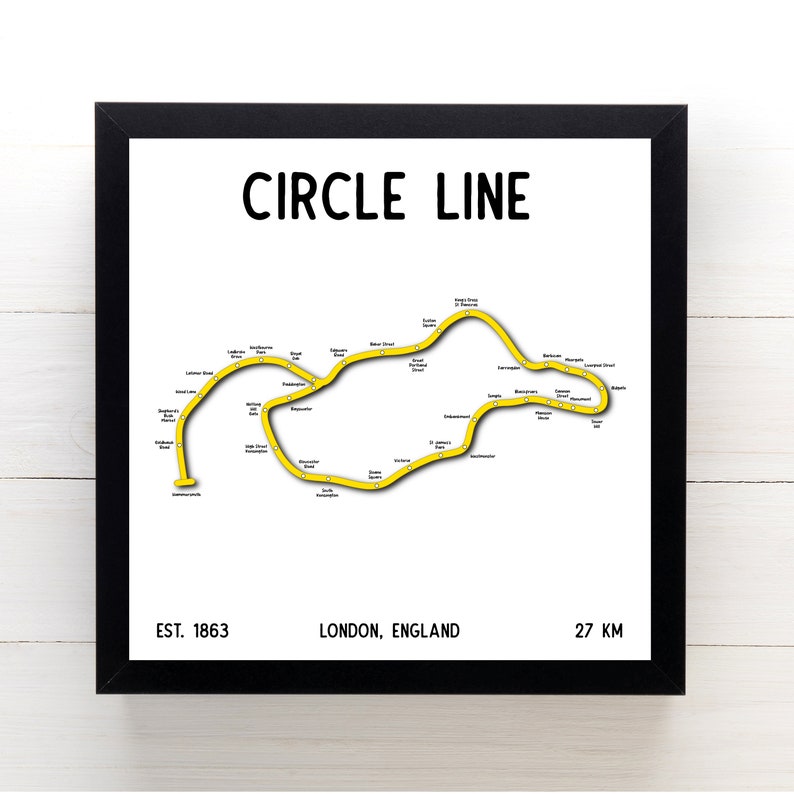 CIRCLE LINE London Underground Tube Stations Digital Print - Etsy