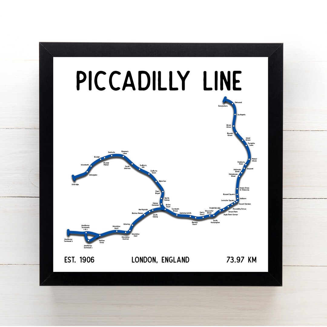 PICCADILLY LINE London Underground Tube Stations Digital - Etsy