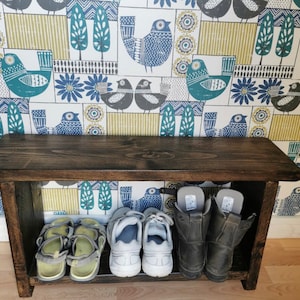 1 Solid Wooden Shoe Storage Bench | Shoe Rack | Chunky Solid Wood ...
