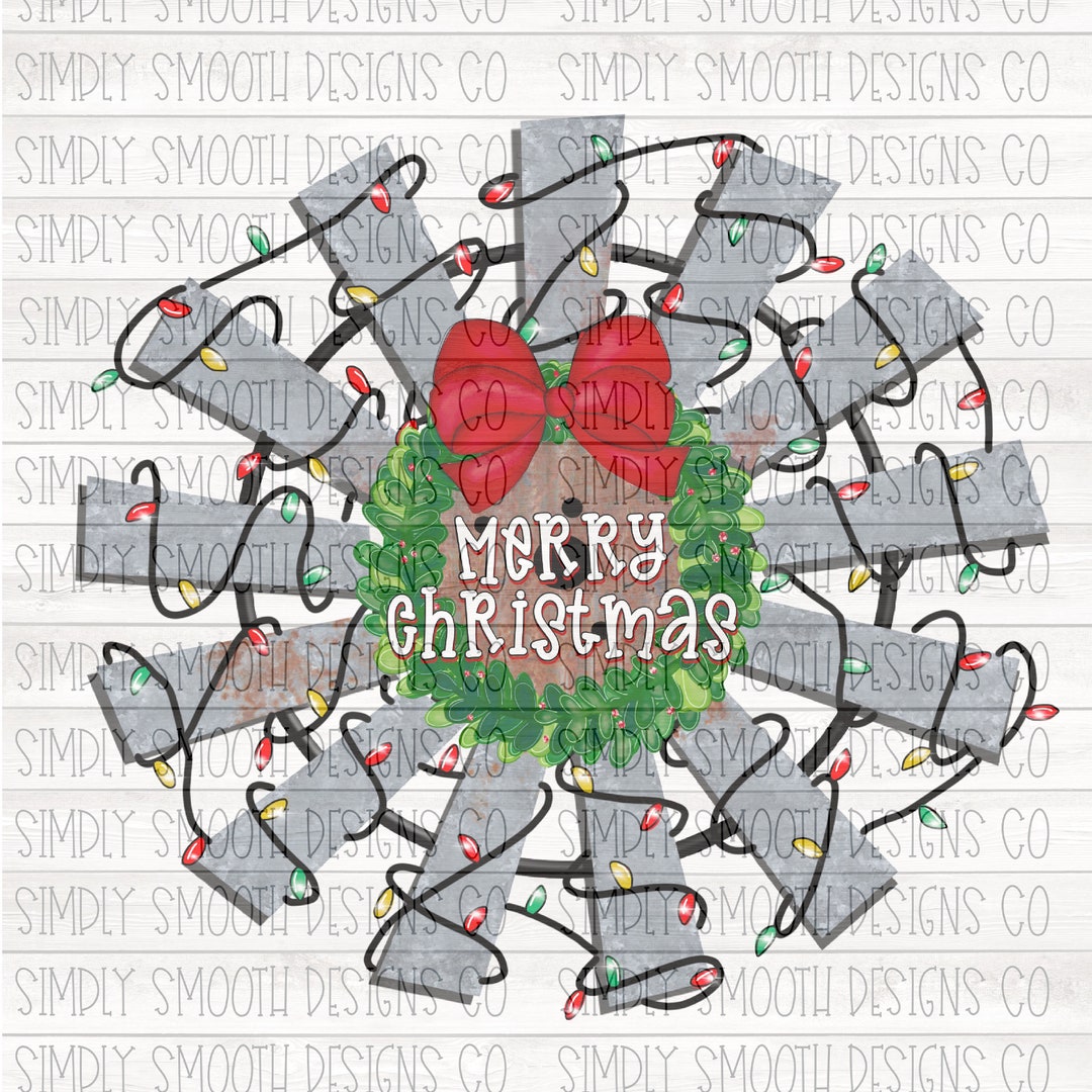 Merry Christmas Windmill Png Download - Etsy