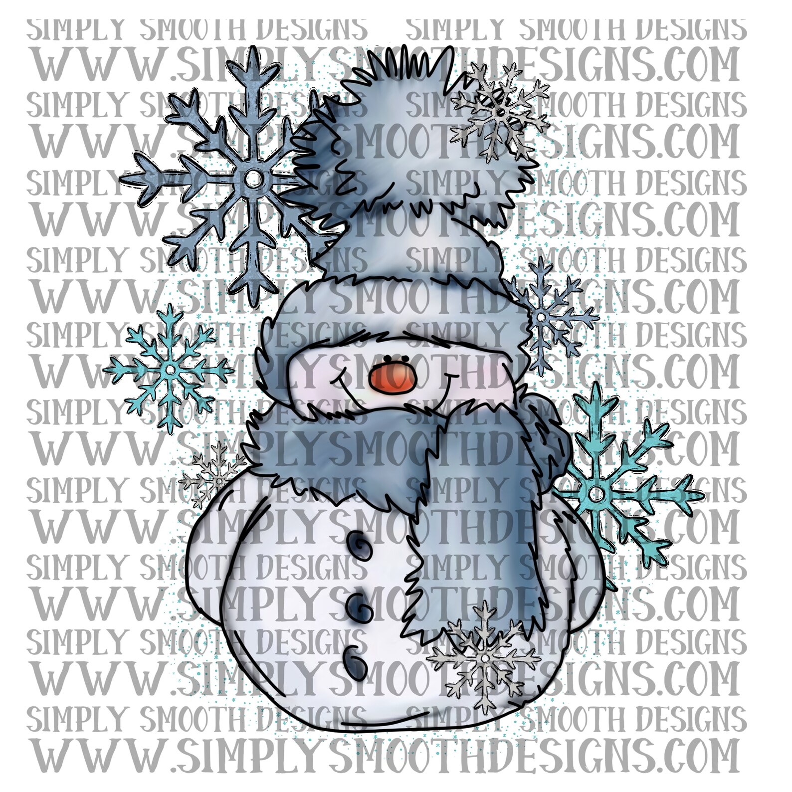 Snowman Snowflakes Watercolor Png Download - Etsy