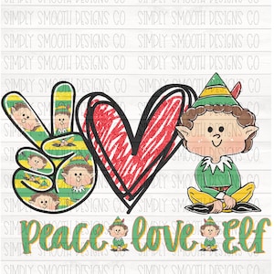 Peace Love Elf Png Download - Etsy