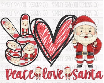 Santa Peace Sign Png - Etsy