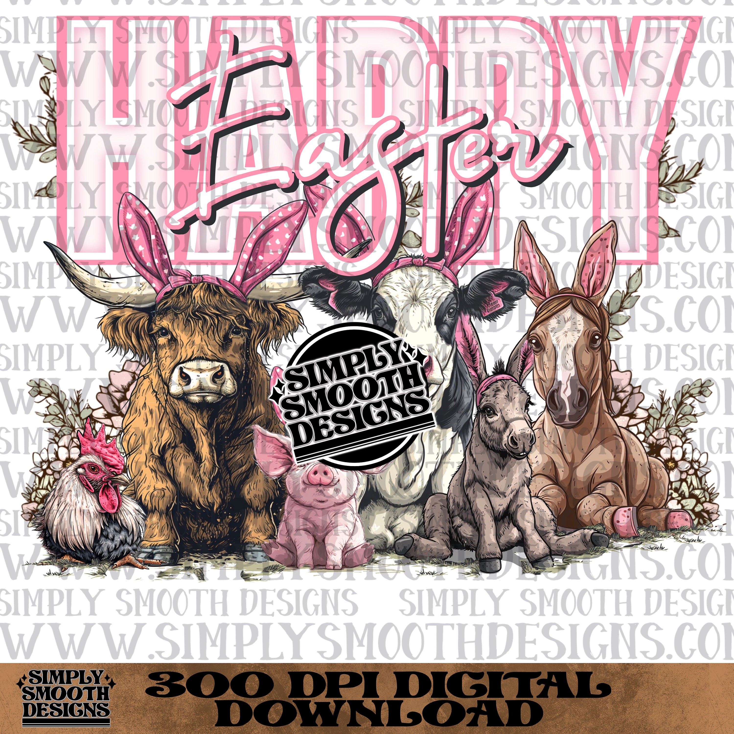 Happy Easter Farm Animals Png ORIGINAL DESIGNER - Etsy