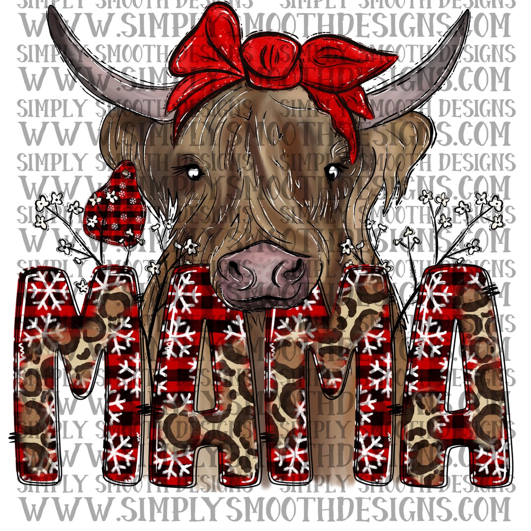 Mama Heifer - Highland Cow Plaid Leopard Original Designer - Etsy