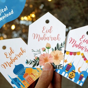 Printable Eid Gift Tags | Digital Eid Mubarak Tags | Eid Digital ...