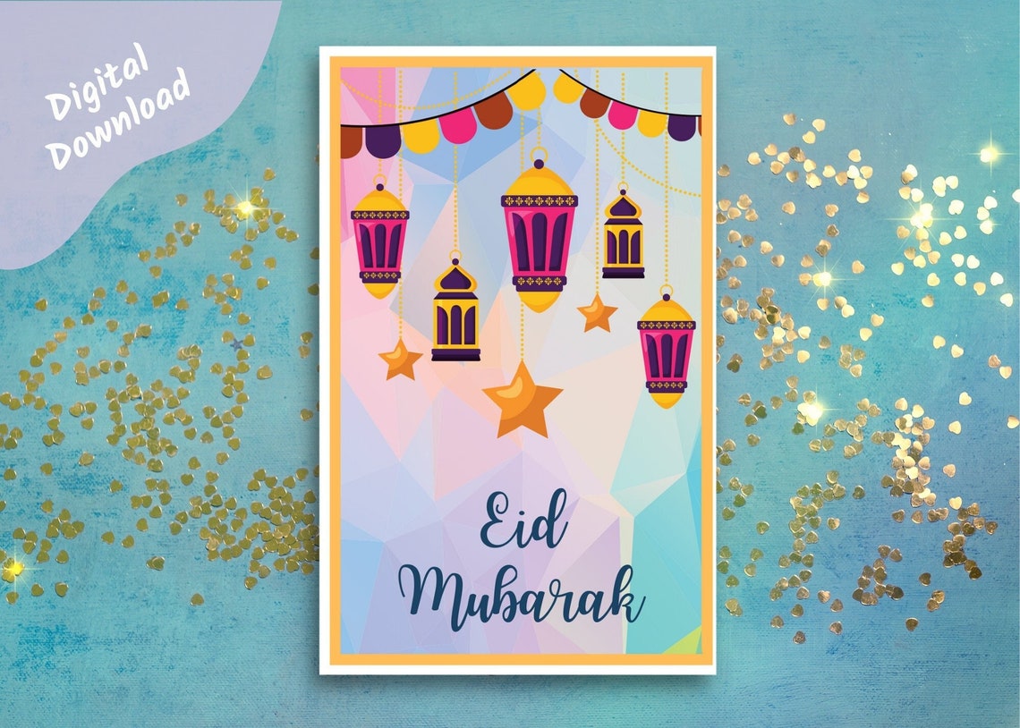 Printable Eid Card | Digital Eid Card | Eid Digital Download ...