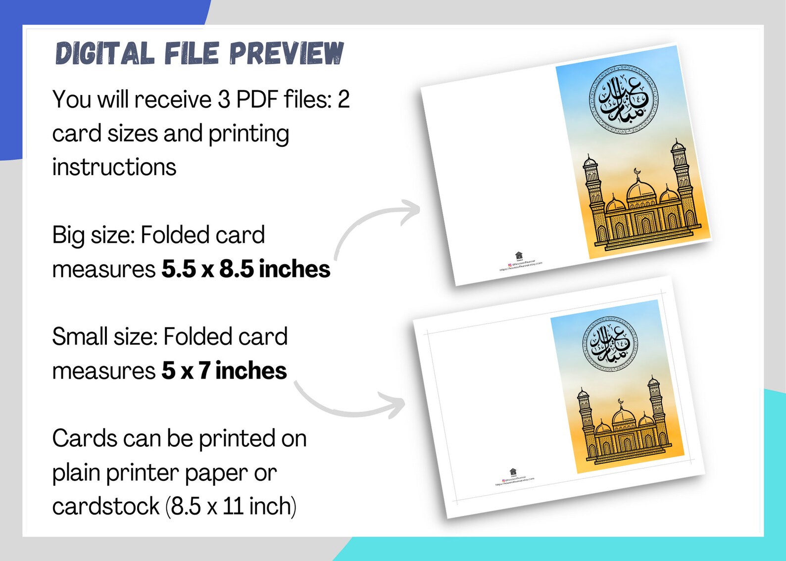 Printable Eid Card | Digital Eid Card | Eid Digital Download ...