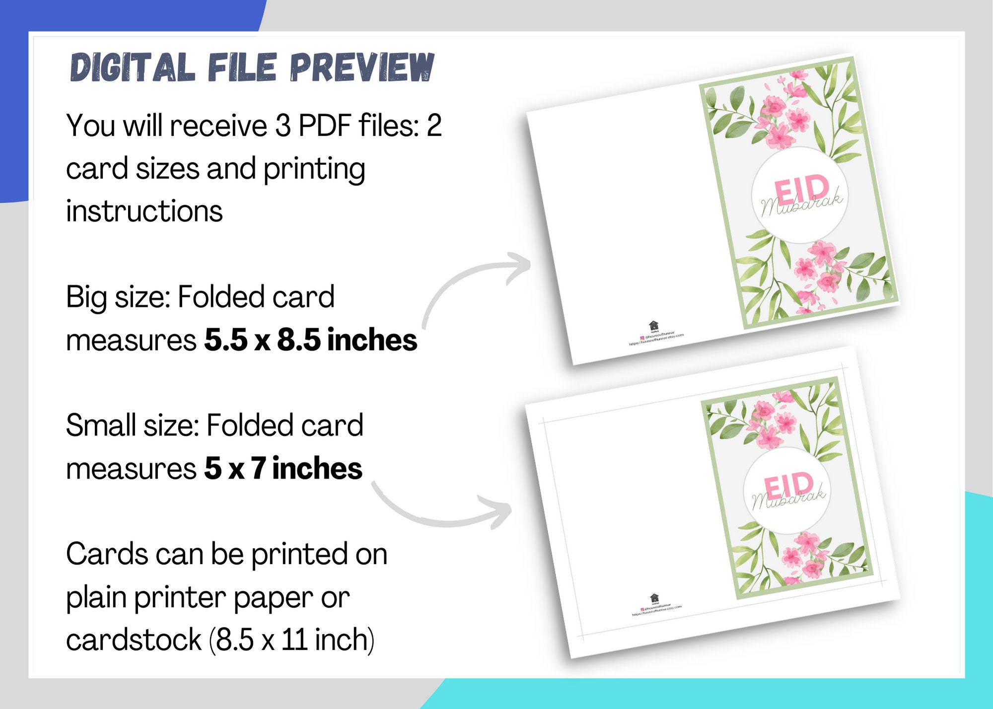 Printable Eid Card Digital Eid Card Eid Digital Download Beautiful Eid ...