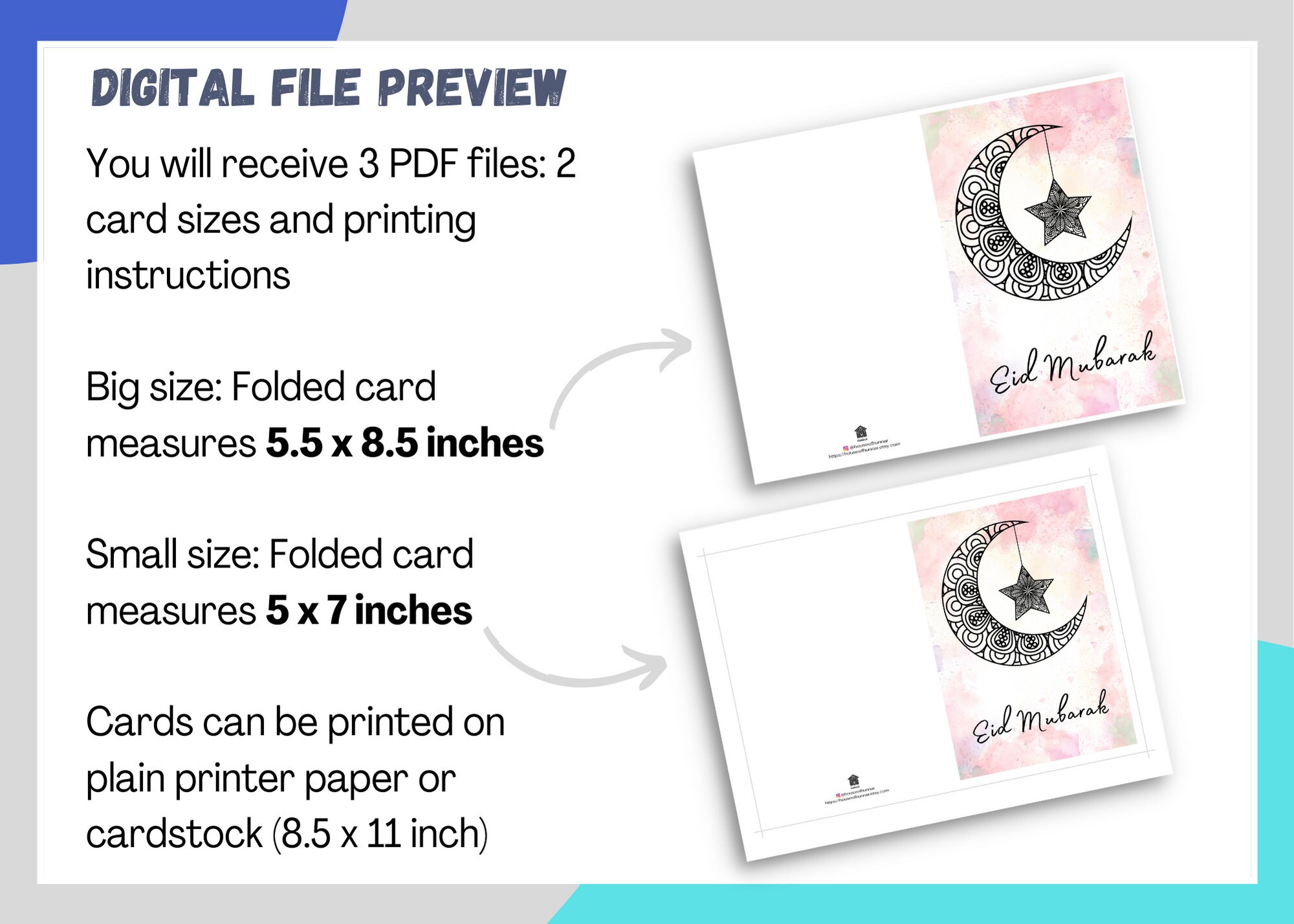 Printable Eid Card | Digital Eid Card | Eid Digital Download ...