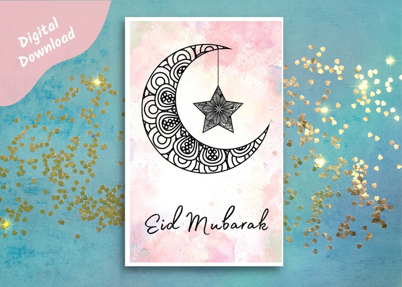Printable Eid Card | Digital Eid Card | Eid Digital Download ...