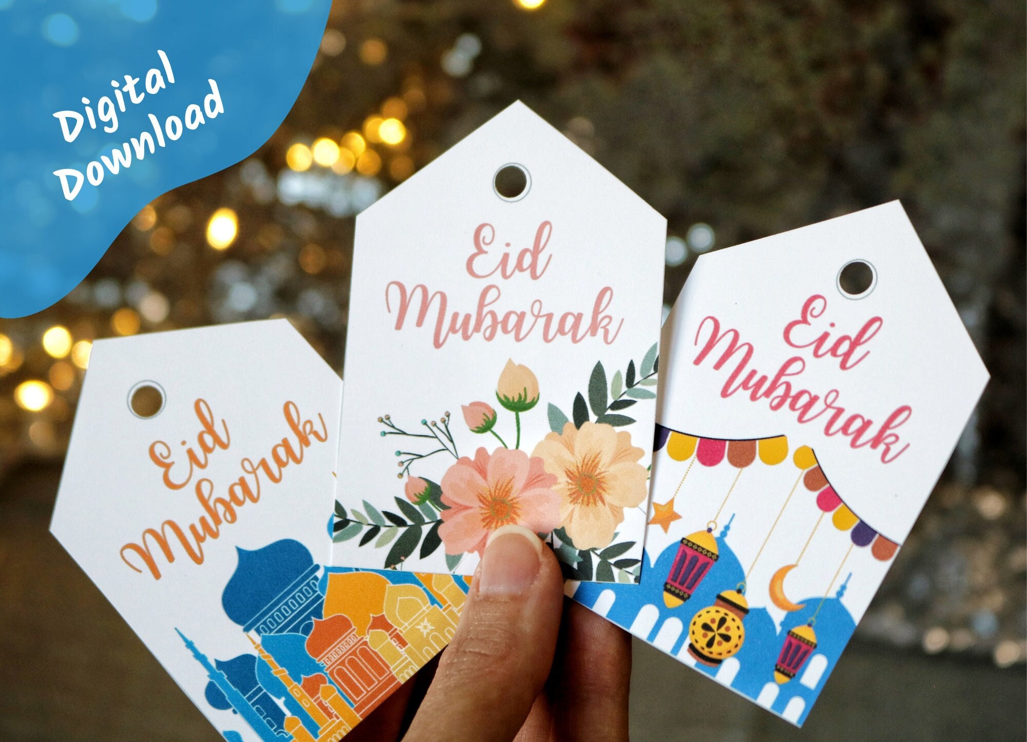 Printable Eid Gift Tags | Digital Eid Mubarak Tags | Eid Digital ...