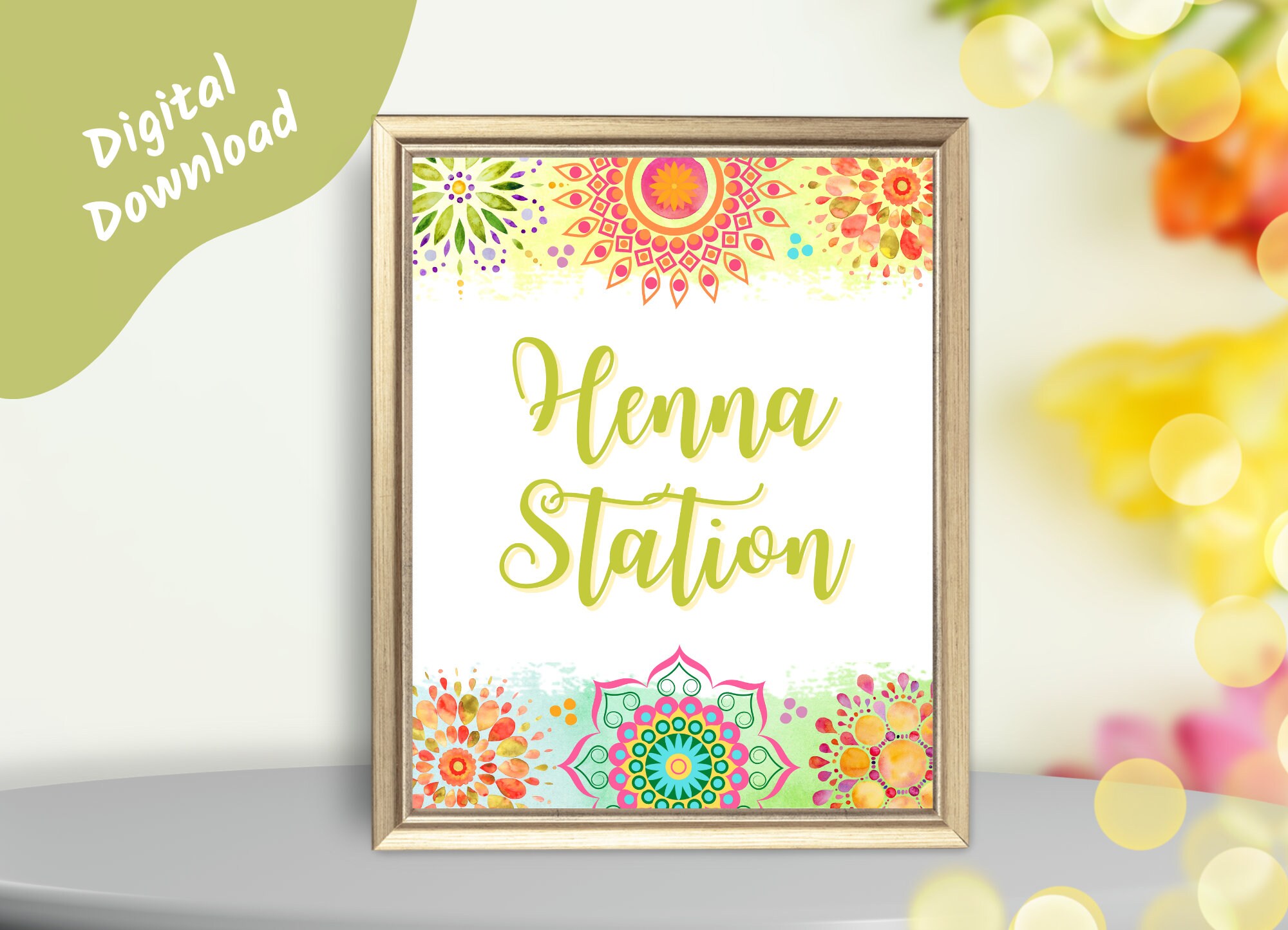 Printable Henna Station Sign - 8 X 10 | Mehndi Station Sign | Mehndi ...