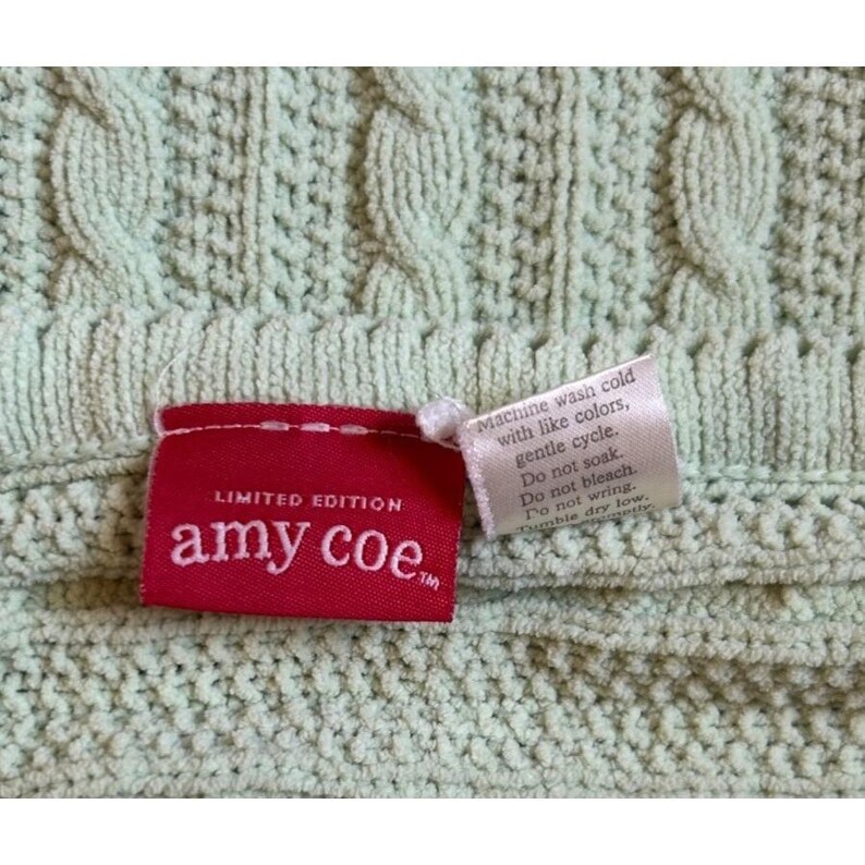 Amy Coe Chenille Cable Knit Baby Blanket Green - Etsy